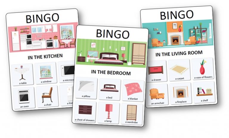 House and Furniture Bingo Cards - Free Printable - House Bingo Printable