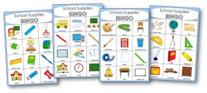 School Supplies Bingo Game - Free Download - Classroom Objects Bingo ...