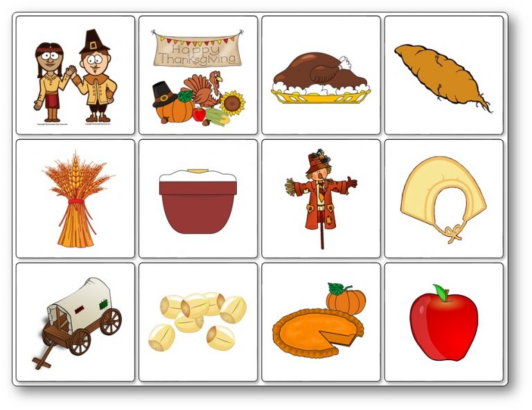 Thanksgiving Matching Game - Free Printable - Speak and Play English