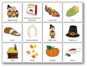 Thanksgiving Matching Game - Free Printable - Speak and Play English