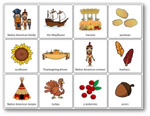 Thanksgiving Matching Game - Free Printable - Speak and Play English