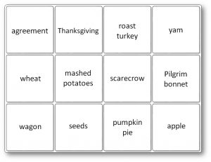 Thanksgiving Matching Game - Free Printable - Speak and Play English