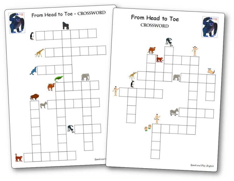 From Head to Toe by Eric Carle: Printable Activities and Worksheets
