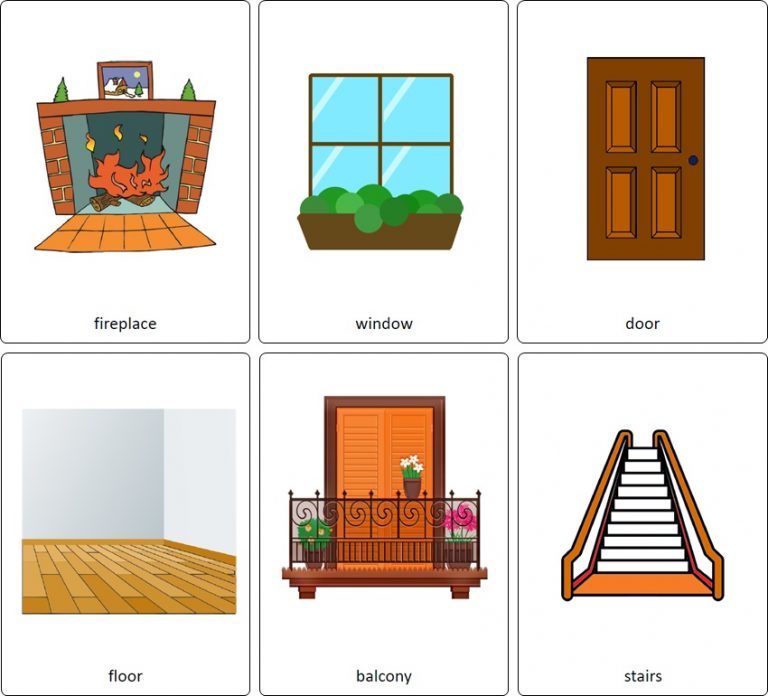 Parts of the House Flashcards - Free Printable Flashcards to Download